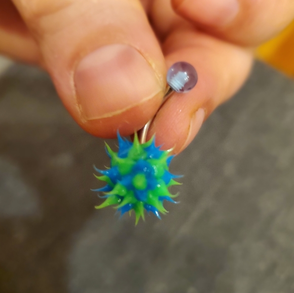 Jewelry | Belly Button Ring Navel Piercing With Spike Silicone Ball ...